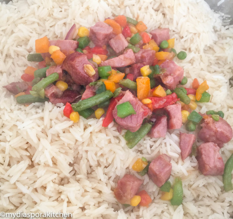 Easy One Pot Hatfield Ham Fried Rice - My Diaspora Kitchen