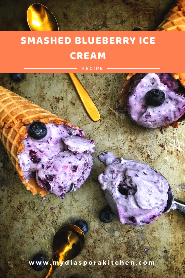 Smashed Blueberry Ice cream { No Churn, intense flavor } - My Diaspora ...