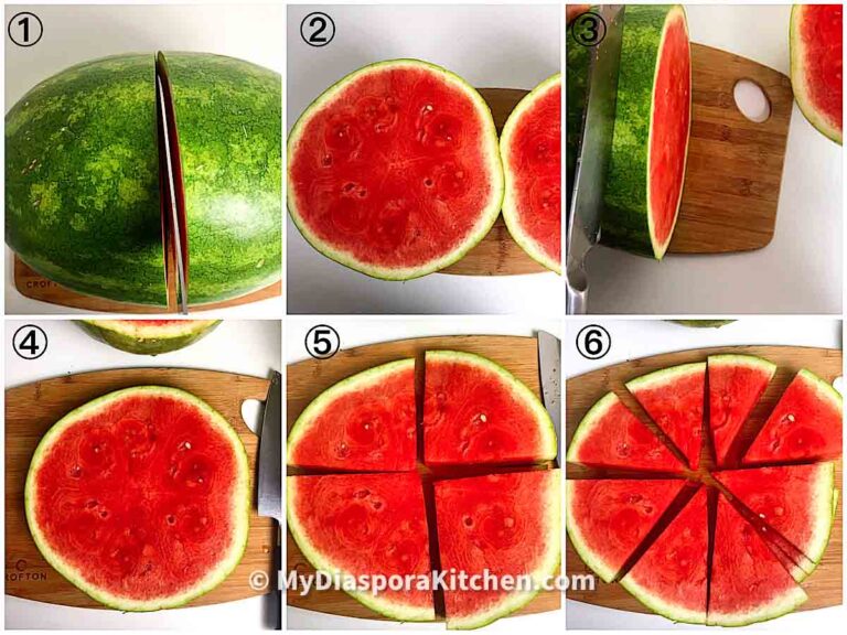 How to cut watermelon into triangles, sticks or cubes - My Diaspora Kitchen