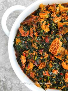 Efo riro (Nigerian Spinach stew recipe) - My Diaspora Kitchen