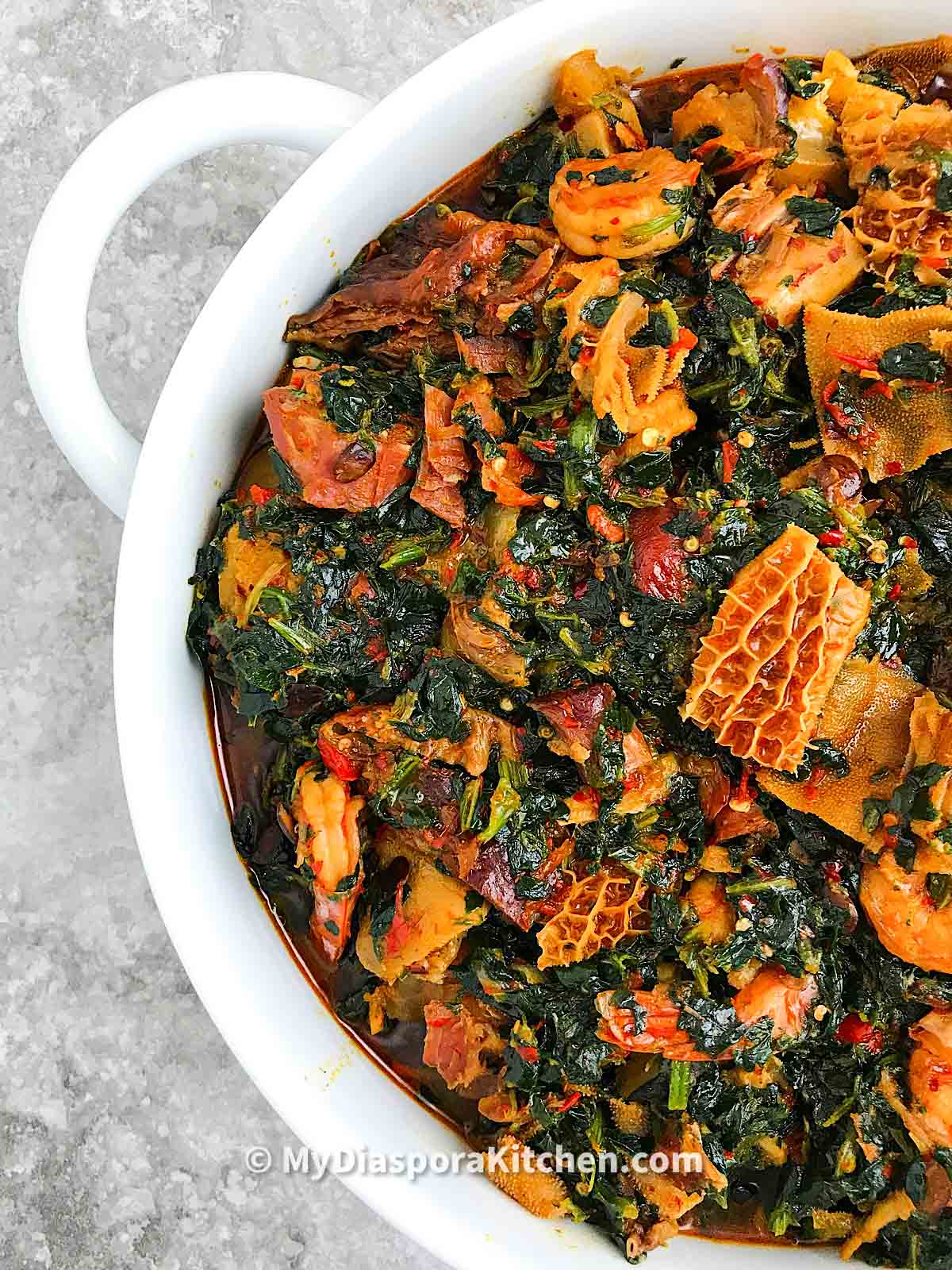 Efo riro (Nigerian Spinach stew recipe) - My Diaspora Kitchen