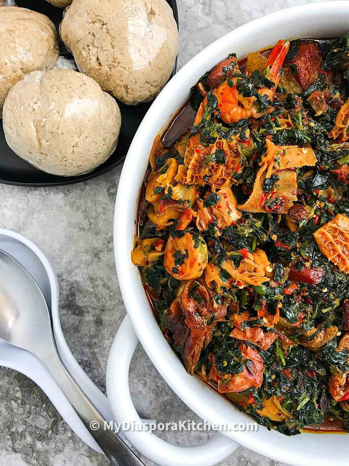 Efo riro (Nigerian Spinach stew recipe) - My Diaspora Kitchen