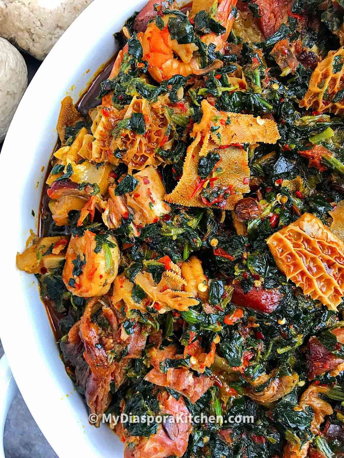 Efo riro (Nigerian Spinach stew recipe) - My Diaspora Kitchen