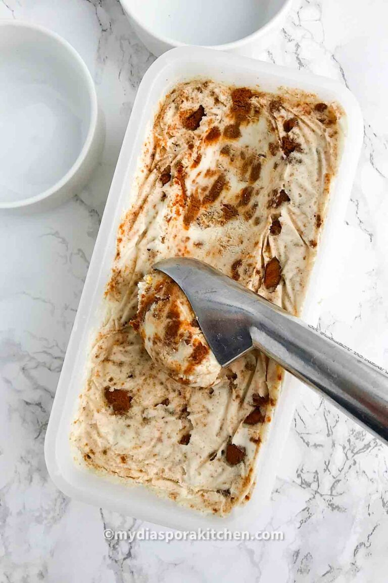 Biscoff ice cream recipe (Biscoff cookies and cream) - My Diaspora Kitchen